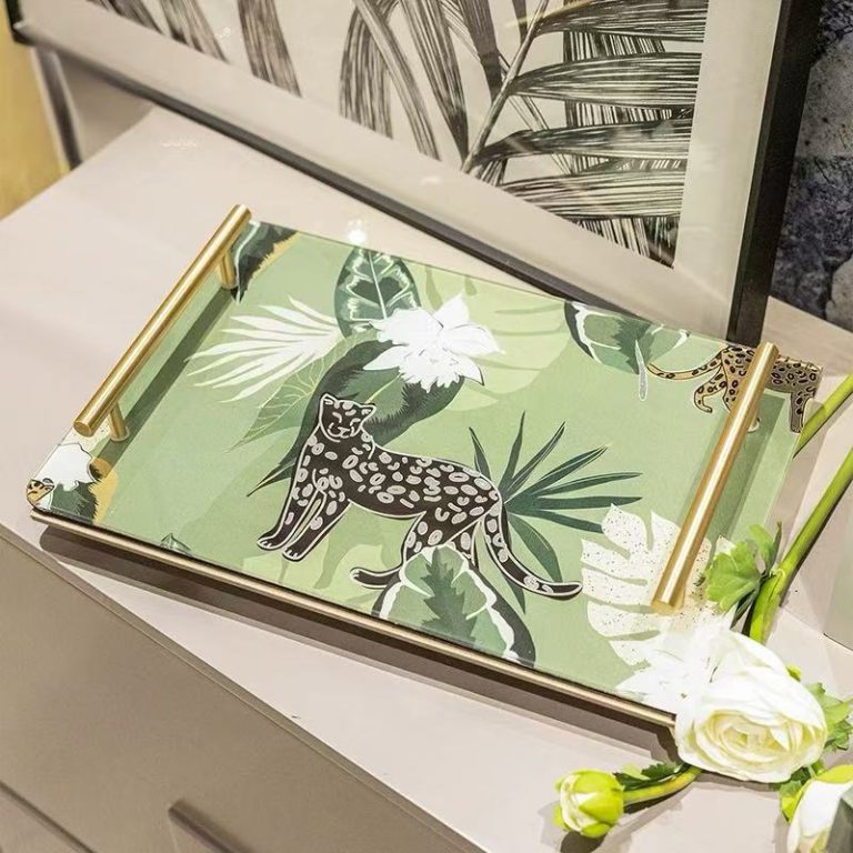 Safari Theme Glass Tray